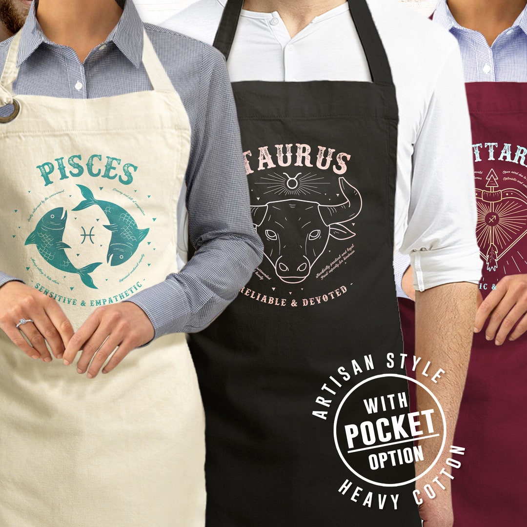 Zodiac Signs Apron, Zodiac Stars Apron, Horoscope Apron, Personalized ...