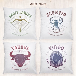 Zodiac Star Cushion, Zodiac Sign Pillow, Horoscope Gift Idea, Gift for ...