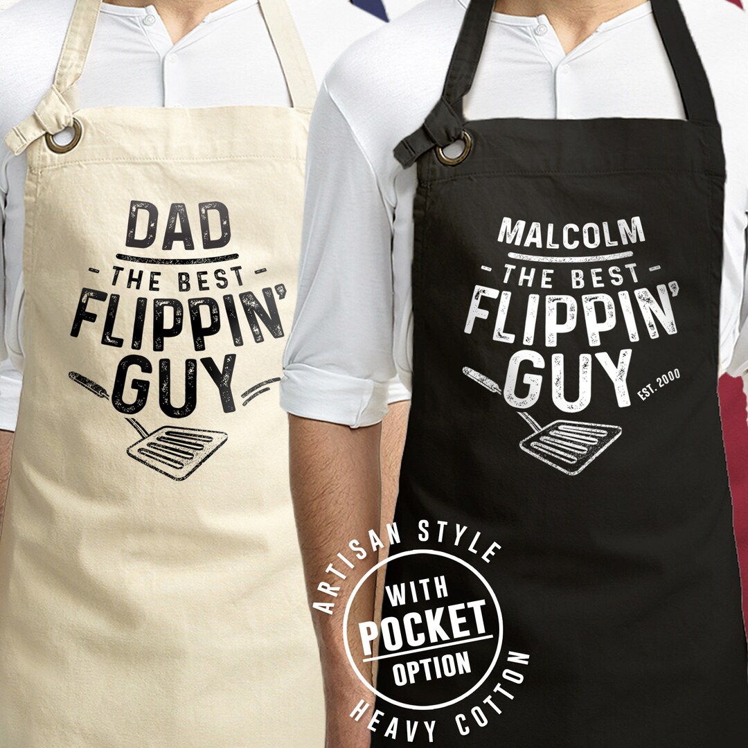 Custom Flippin Guy Apron With Name, Apron With Pockets, Top Chef ...