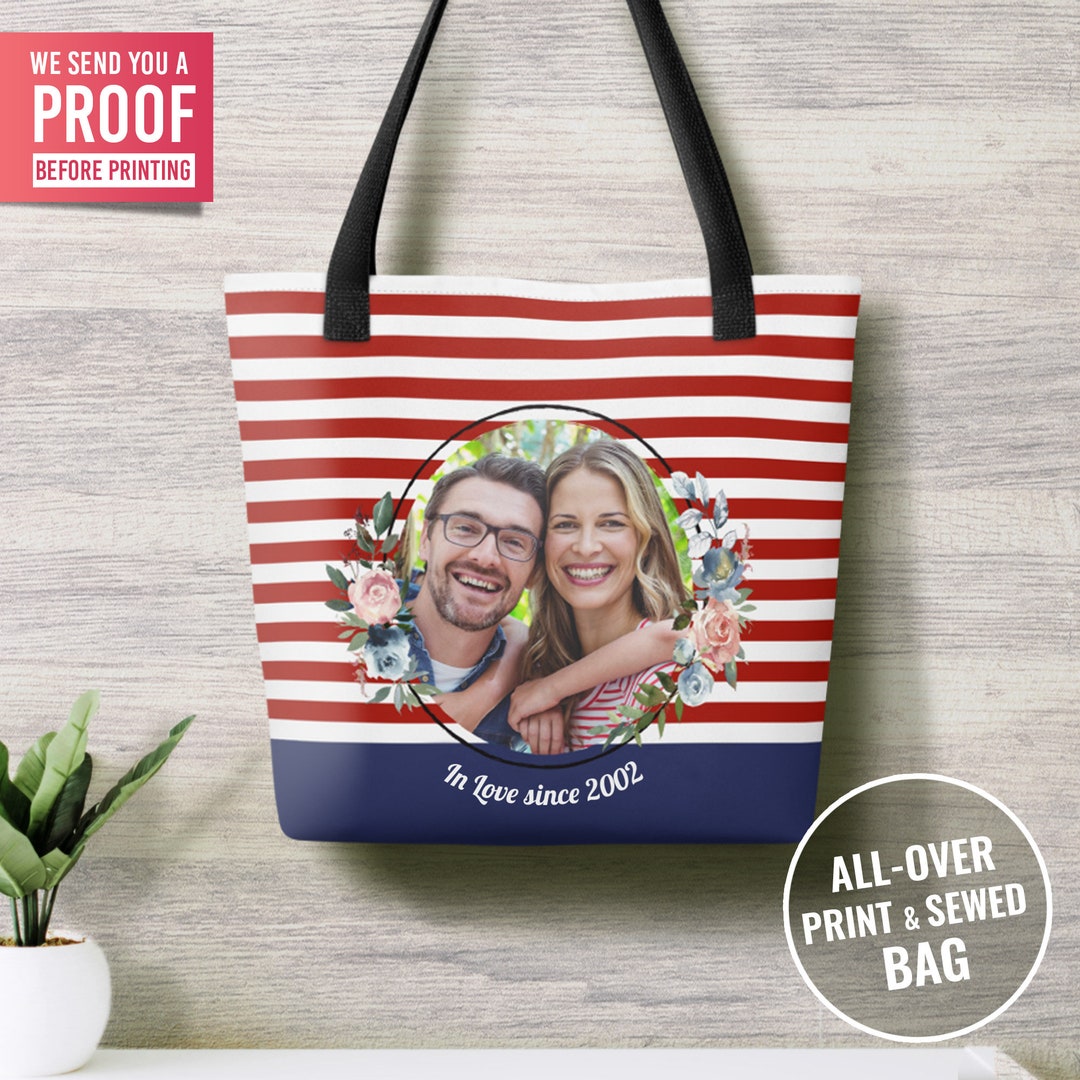 Custom Photo Tote Bag, Bag With Photo, Birthday Bag, Mother's Day Bag ...