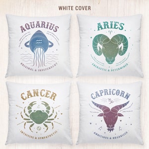 Zodiac Star Cushion, Zodiac Sign Pillow, Horoscope Gift Idea, Gift for ...