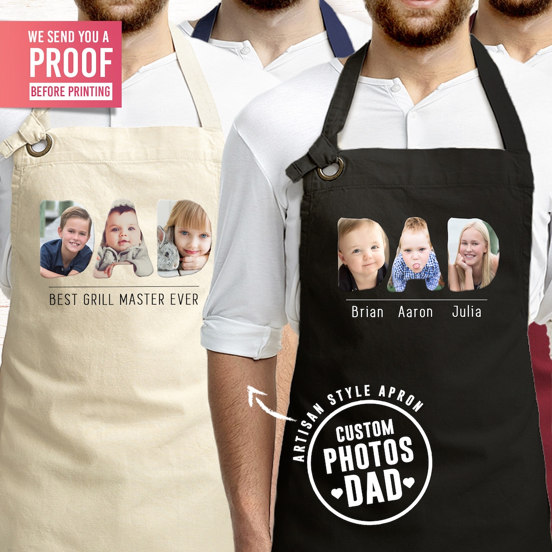 Custom Photo Dad Apron, Custom Apron for Men, Photo Apron, Father's Day ...