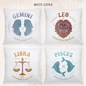 Zodiac Star Cushion, Zodiac Sign Pillow, Horoscope Gift Idea, Gift for ...