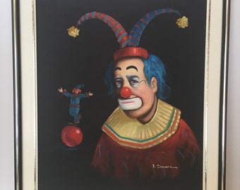 Clown painting | Etsy