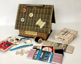 House Shaped Sewing Basket - Etsy
