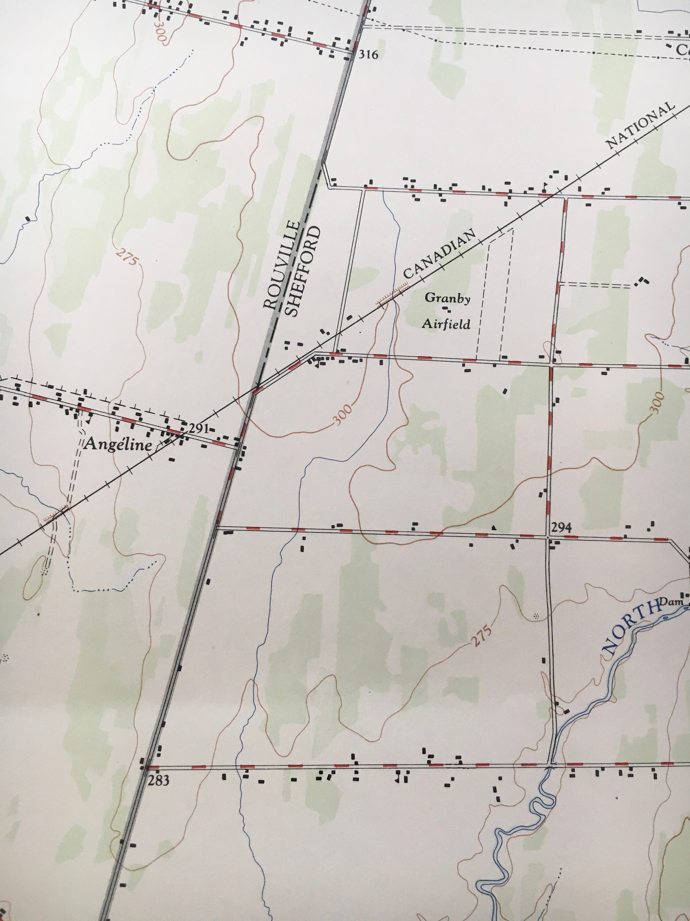 1958 Vintage Map Granby, Quebec / Yamaska Mountain / Rouville ...