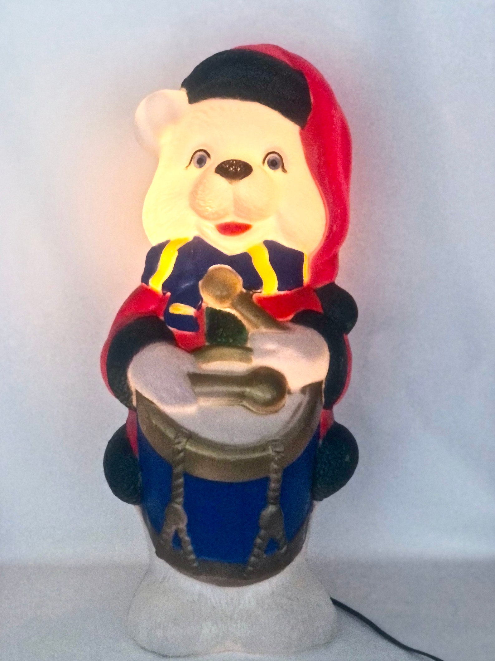 1996 TPI 33" Drummer Bear Blow Mold / Illuminated Christmas Lawn Decor ...