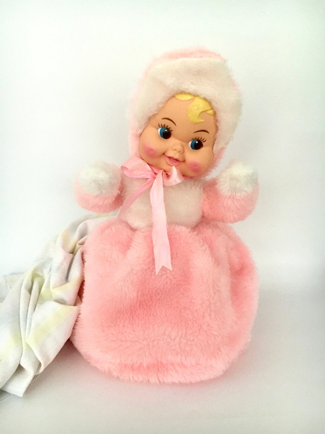 Vintage Child's Pyjama Doll Bag / Rubber Face Doll / Pyjama Holder ...