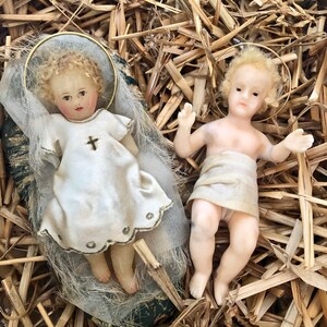 French Nativity Baby Jesus / Wax Infant Jesus Vintage / Reglious ...