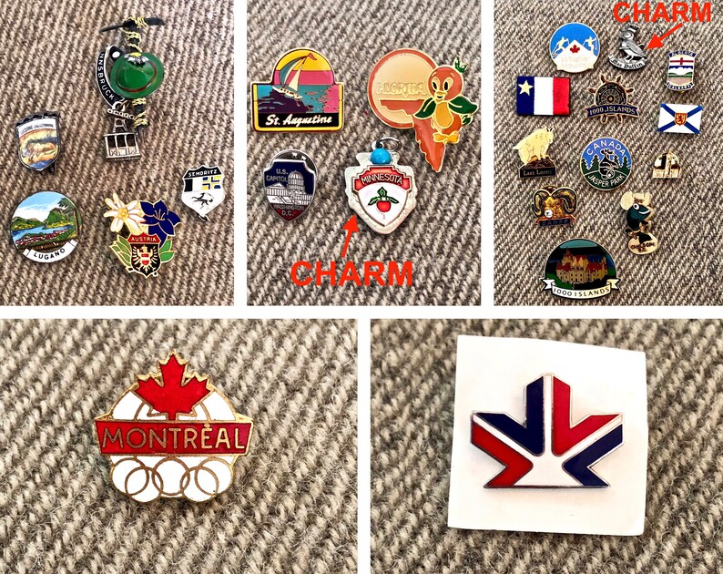 Souvenir Lapel Pins / Canadian, US & European Collectible Travel Pin ...