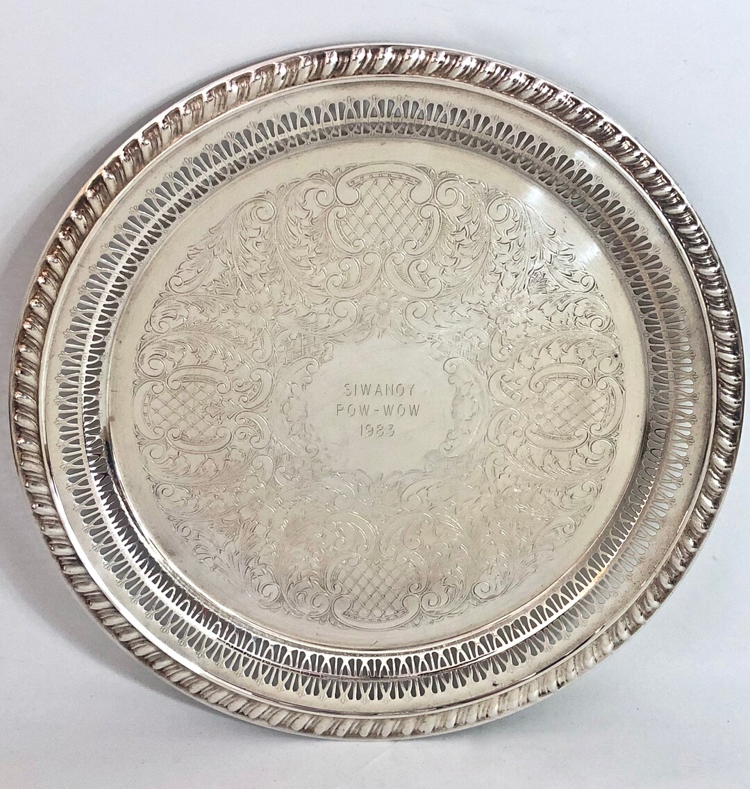 Silver Plate Engraved Award Trophy Serving Tray / 1983 SIWANOY Country ...