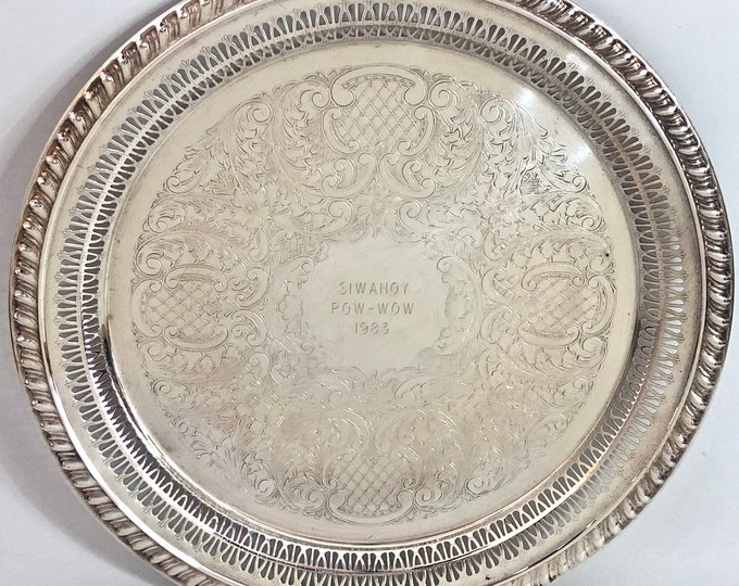 Silver Plate Engraved Award Trophy Serving Tray / 1983 SIWANOY Country ...