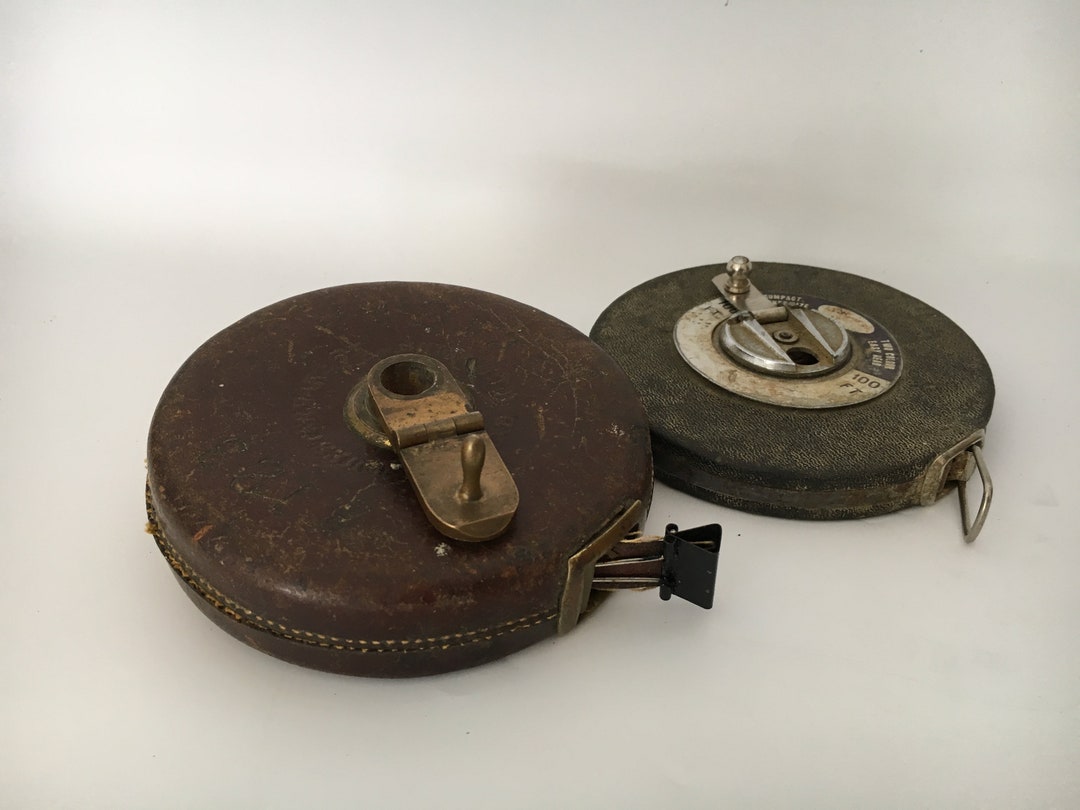 Two Vintage Reel 100 Ft. Measuring Tapes / Cloth Measuring Tape ...
