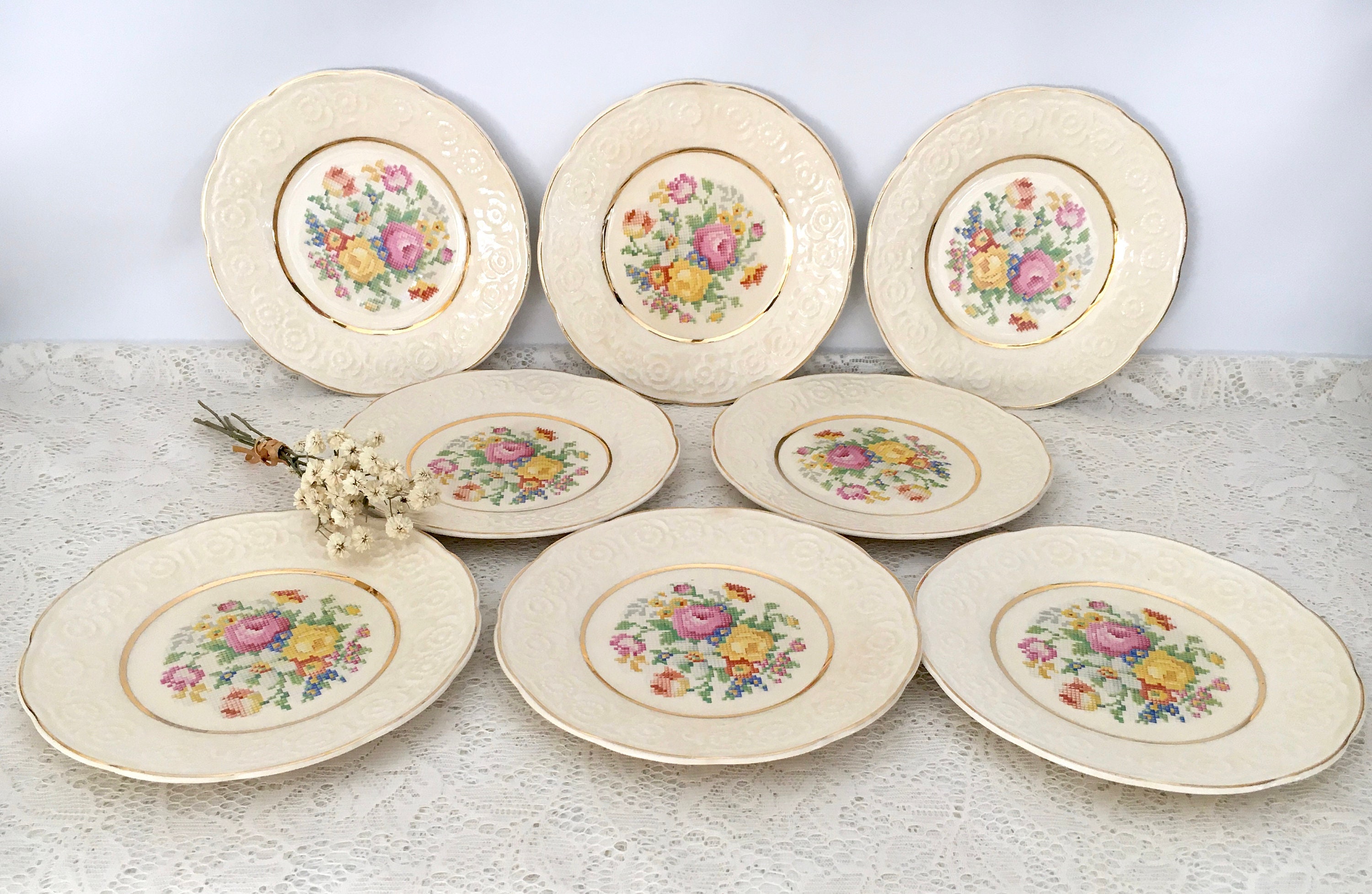 2 X Sovereign Canada British Empire Made Dessert Plate / Cross | Etsy