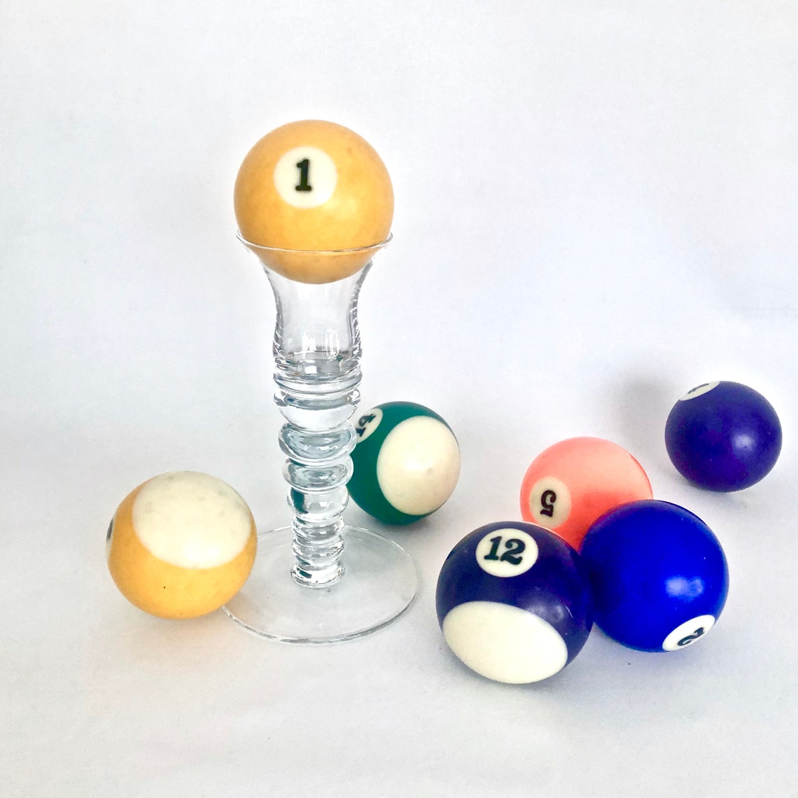 Vintage Pool Balls / Billiard Balls / Stripes & Solids / Game Room ...