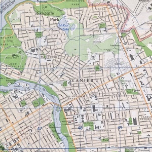 LARGE Original Vintage Military City Map of Ottawa & Hull / Historic ...