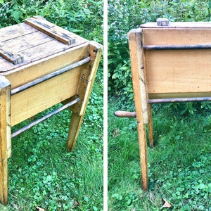Antique French Canadian Butter Churn Side Table / Crank Wood Butter ...