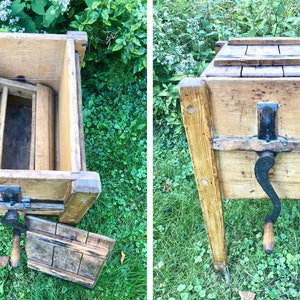 Antique French Canadian Butter Churn Side Table / Crank Wood Butter ...
