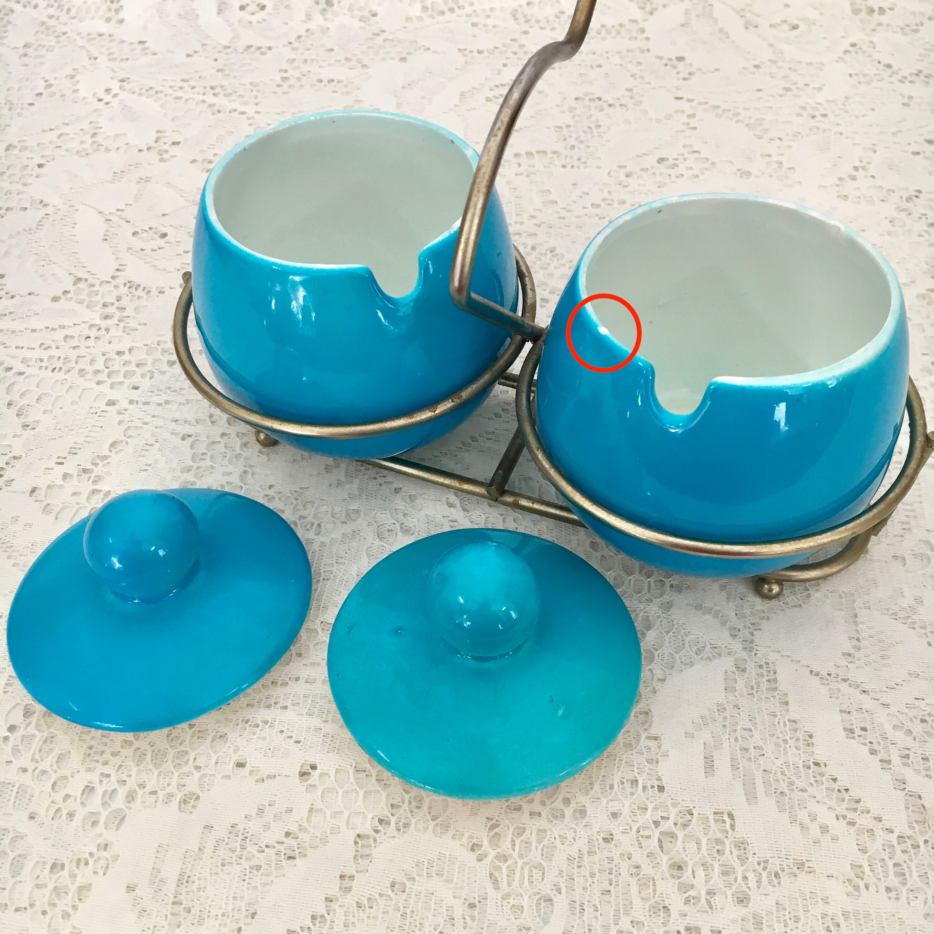 Japan Mid Century Modern Condiment Set / Vivid Blue Ceramic | Etsy