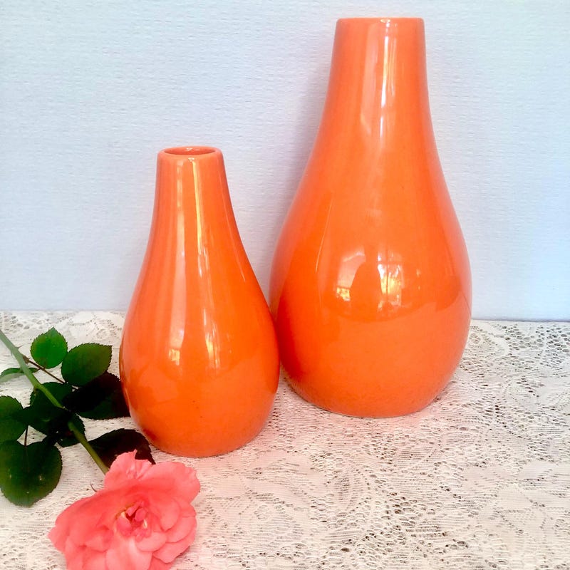 Orange Vases - Etsy