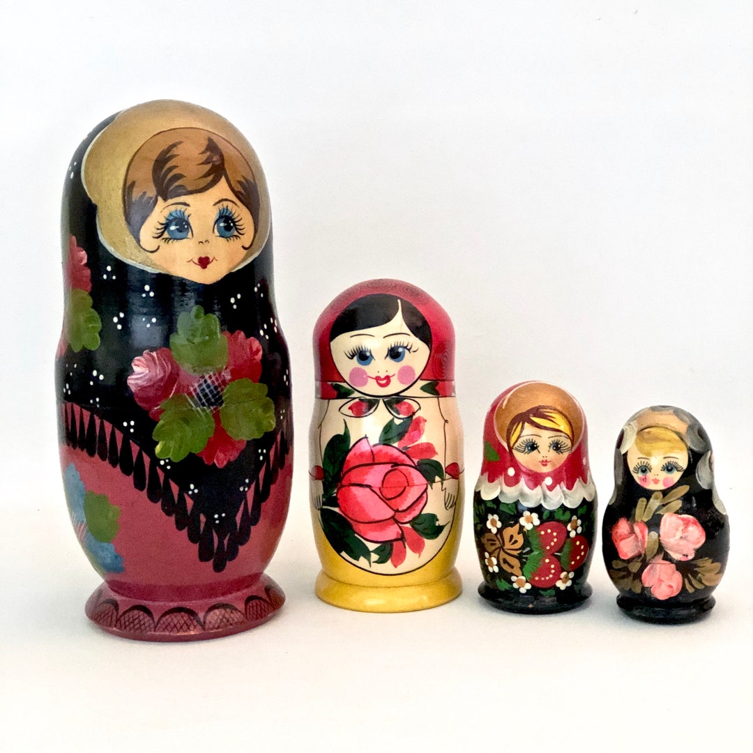 Hand Painted Matryoshka Nesting Doll / Vintage Russian Art Doll ...