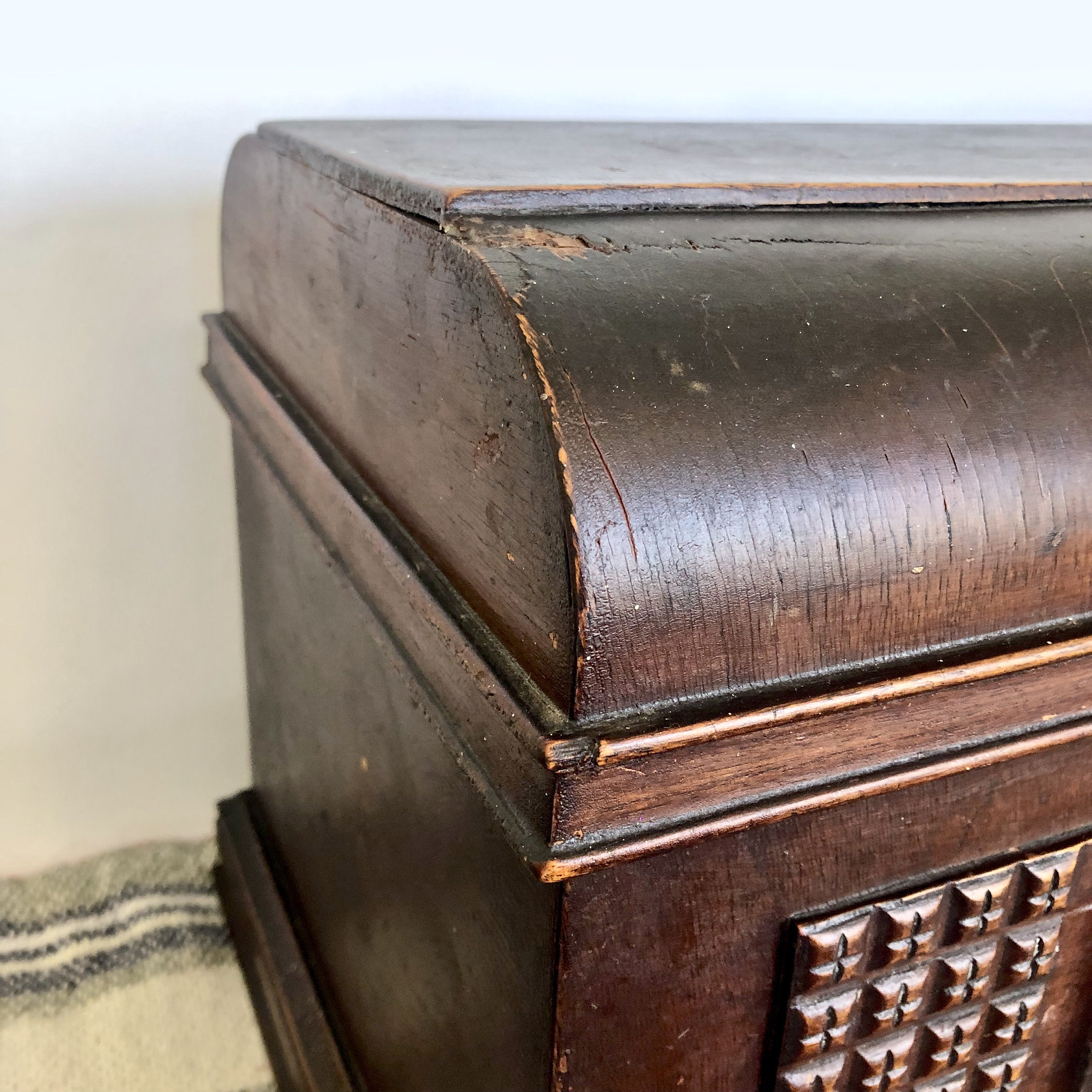 Antique Oak New Williams Sewing Machine Lid / 1800s Coffin Top Sewing ...