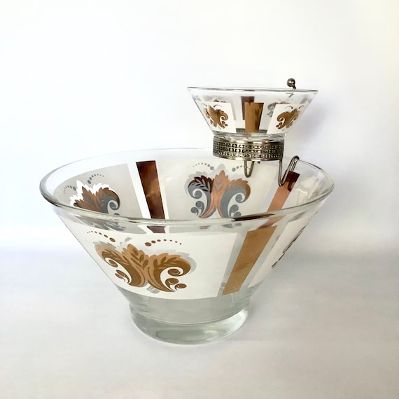 Mid Century Modern Chip & Dip Set / Glass Chip and Dip Bowls / - Etsy