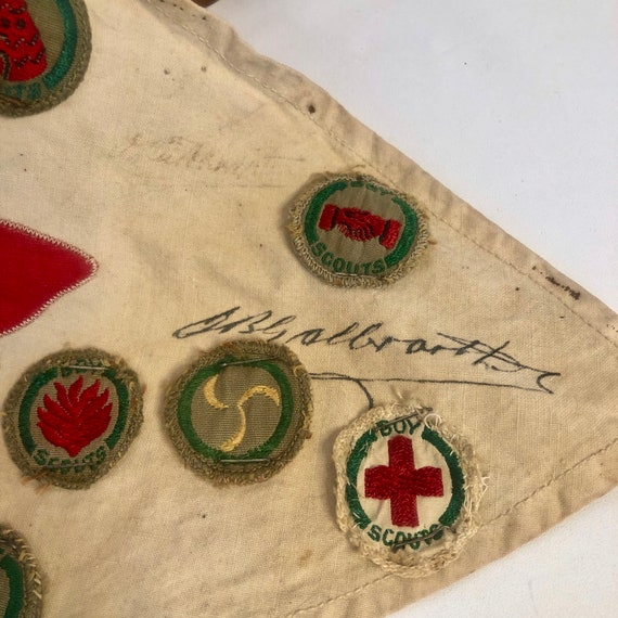 Autographed 1940s UK Boy Scout Patrol Flag / Lot of P… - Gem