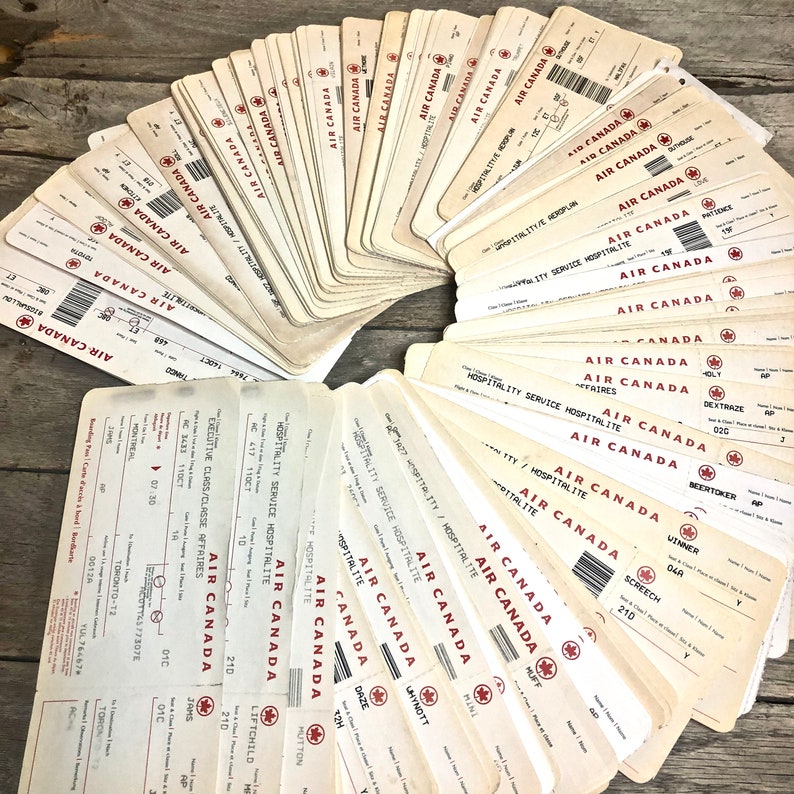 20 X Retro Air Canada Montreal Boarding Passes / 1990 YUL Air Canada ...