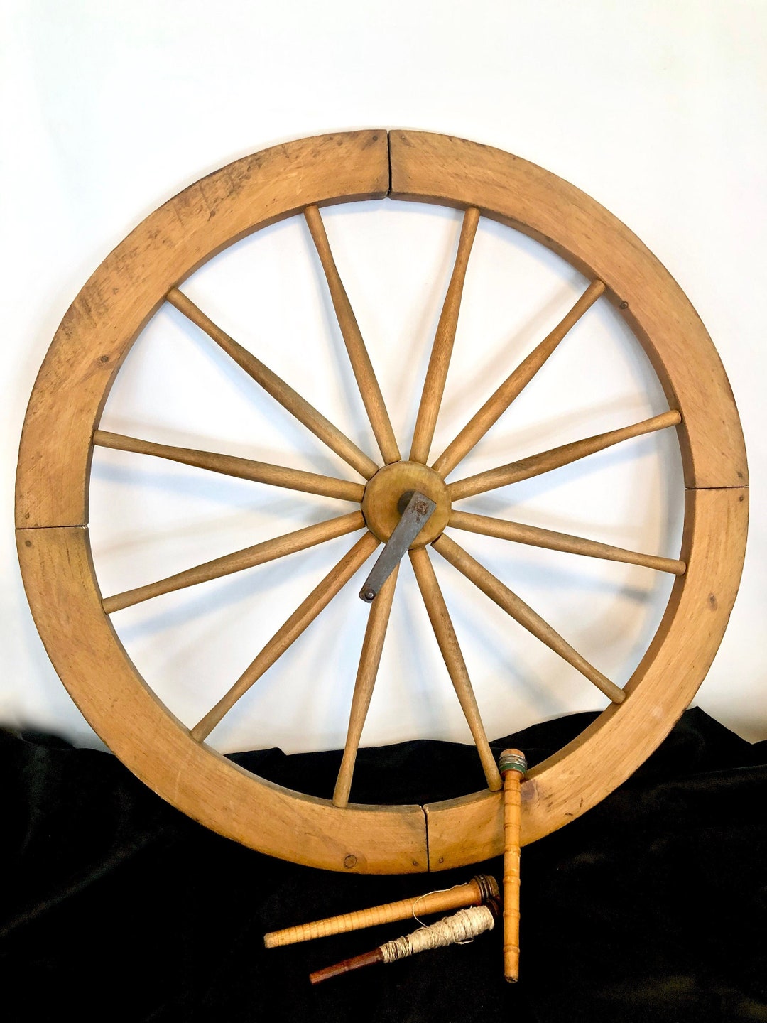 29" Antique Wood Spinning Wheel Only / Maple Wood Wheel / Wall Decor ...