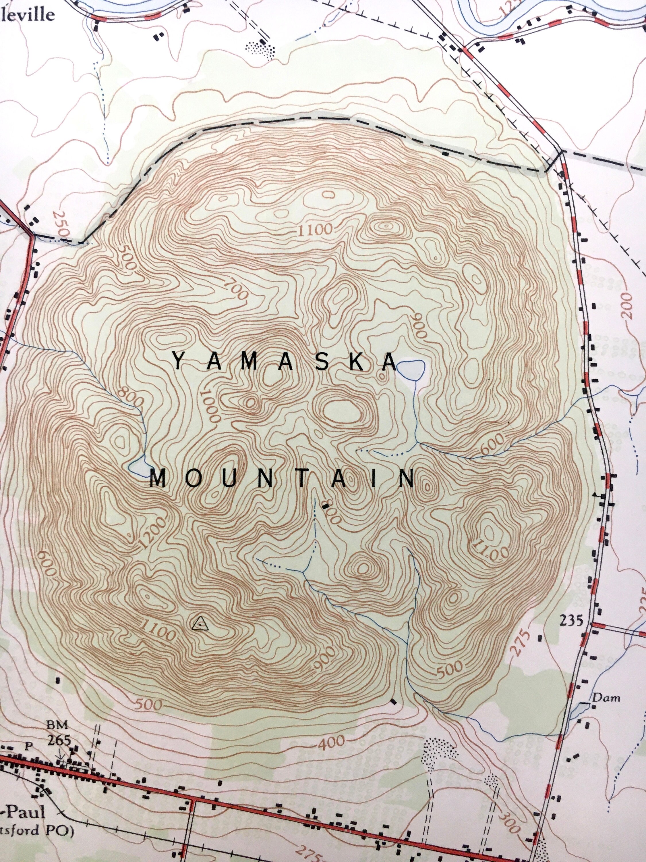 1958 Vintage Map Granby, Quebec / Yamaska Mountain / Rouville ...