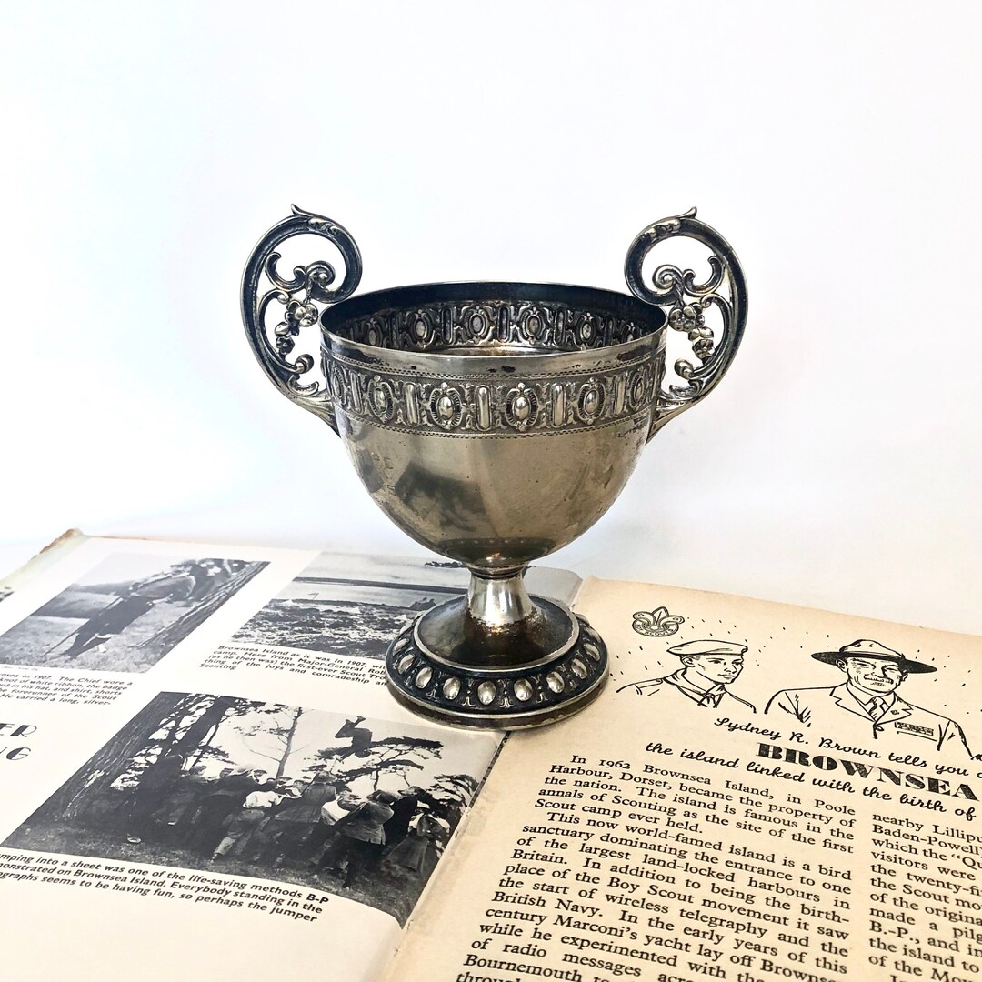 1930-40s Engraved UK Boy Scouts Award / Trophy / Burley in Wharfedale ...