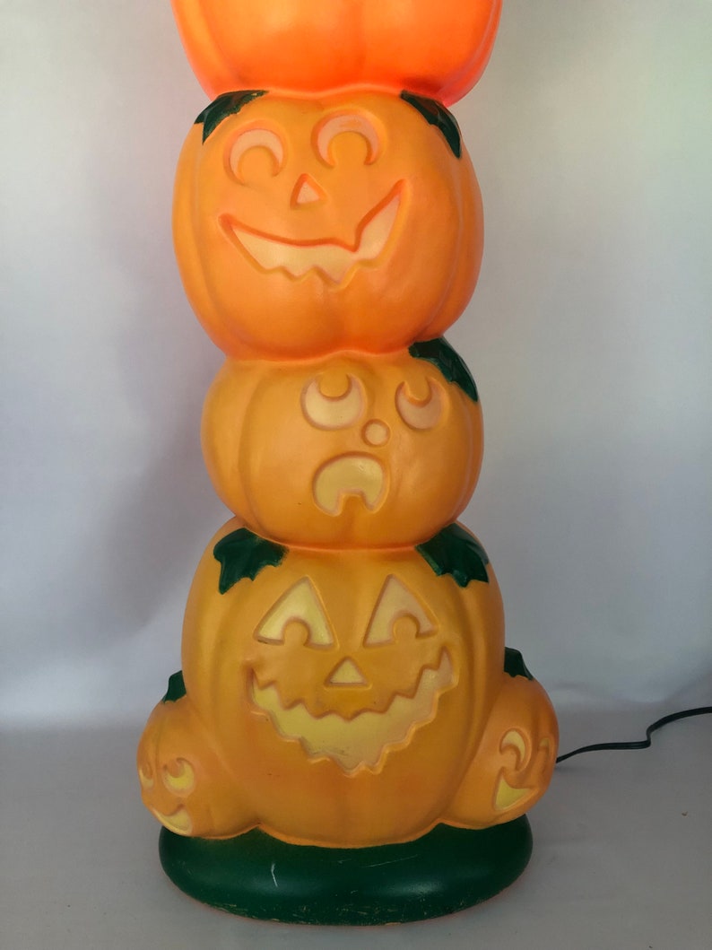 38" Sun Hill Stacked Pumpkins Halloween Blow Mold / Pumpkin Totem Pole ...