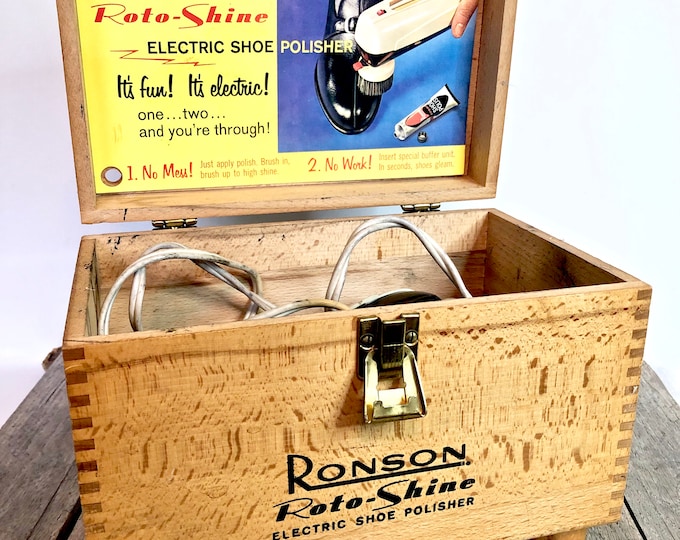 Working Ronson Roto-shine Shoe Shine Box W Original Accessories / 60s ...