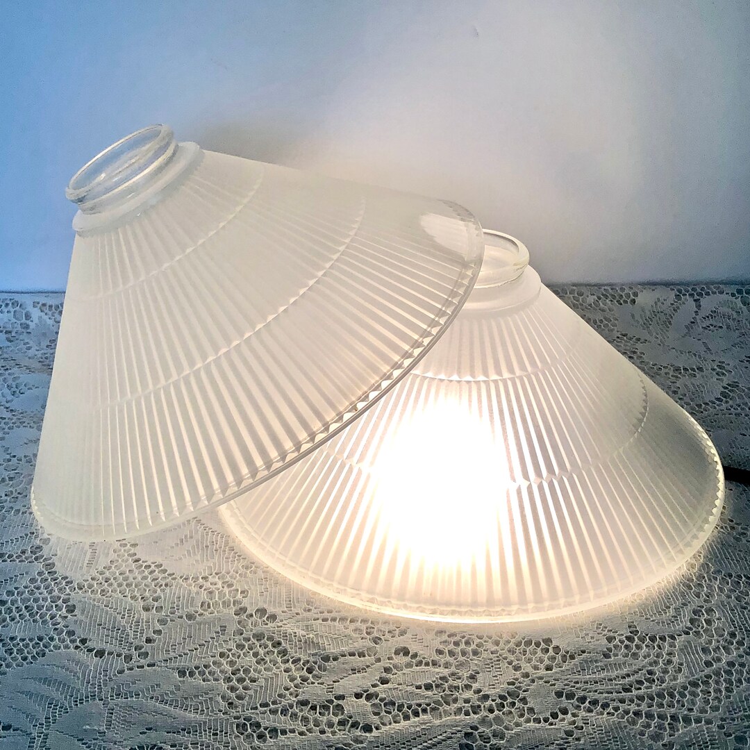 10" Holophane 3 Tier Ribbed Glass Shade / Replacement Industrial Style ...