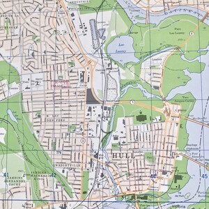 LARGE Original Vintage Military City Map of Ottawa & Hull / Historic ...