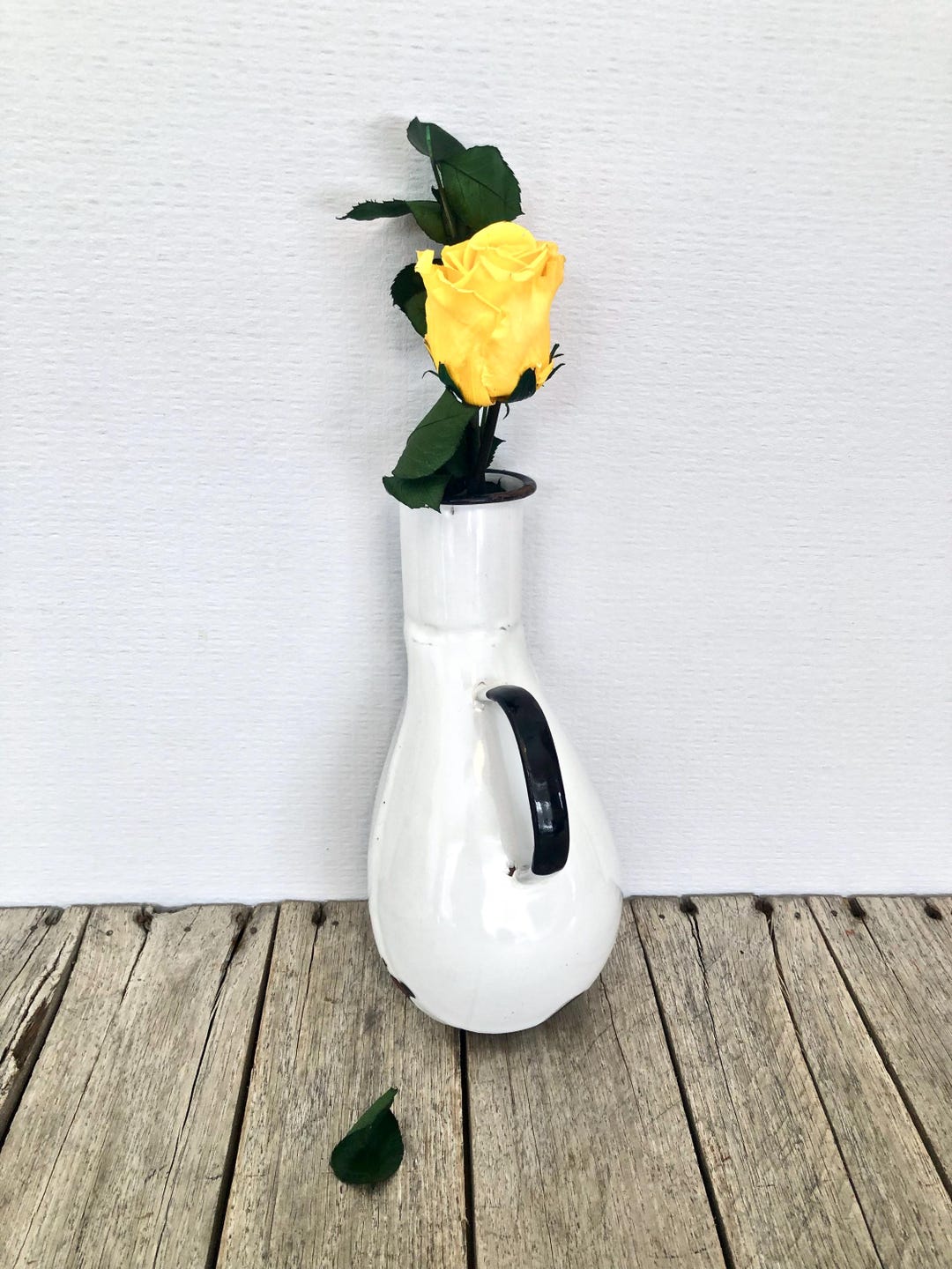 Vintage Enamel Urinal / White With Black Trim / Quirky Bathroom Decor ...