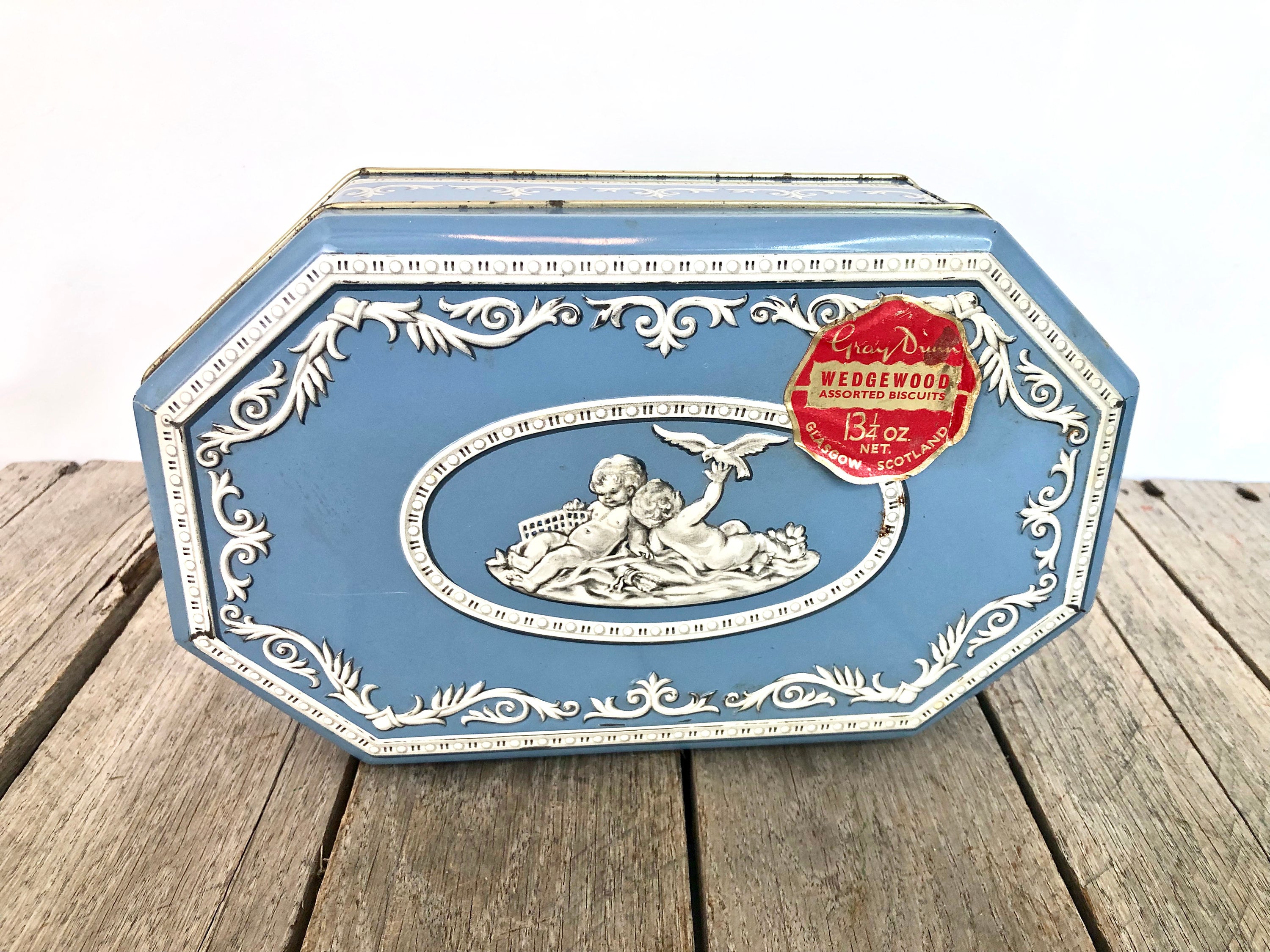 Vintage Gray Dunn Octagonal Wedgewood Biscuit Tin / Josiah - Etsy