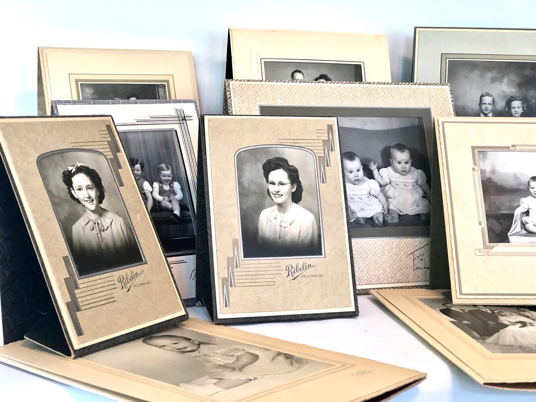 12 Vintage Black & White Portrait Photographs / Hotograph Bundle in ...