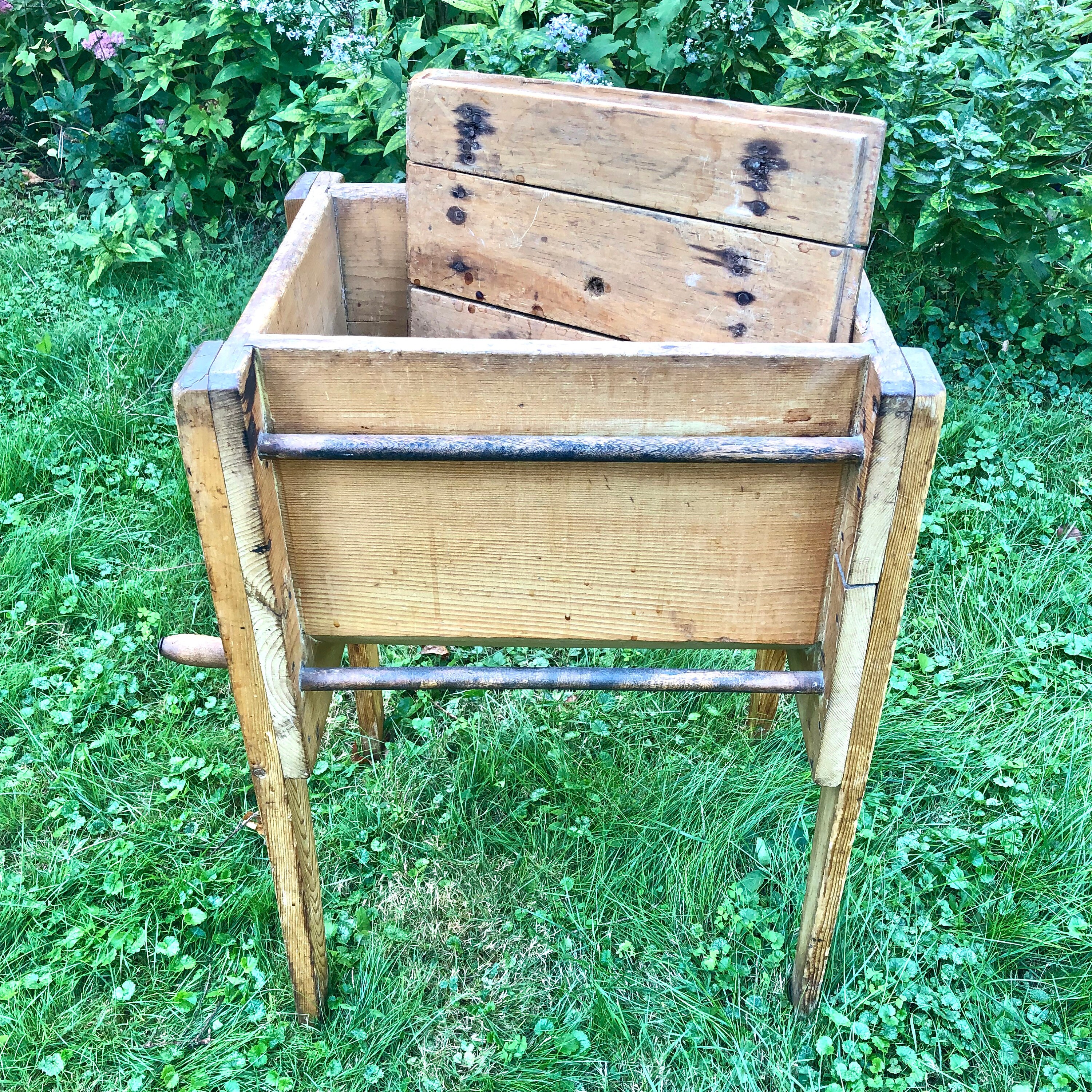 Antique French Canadian Butter Churn Side Table / Crank Wood Butter ...