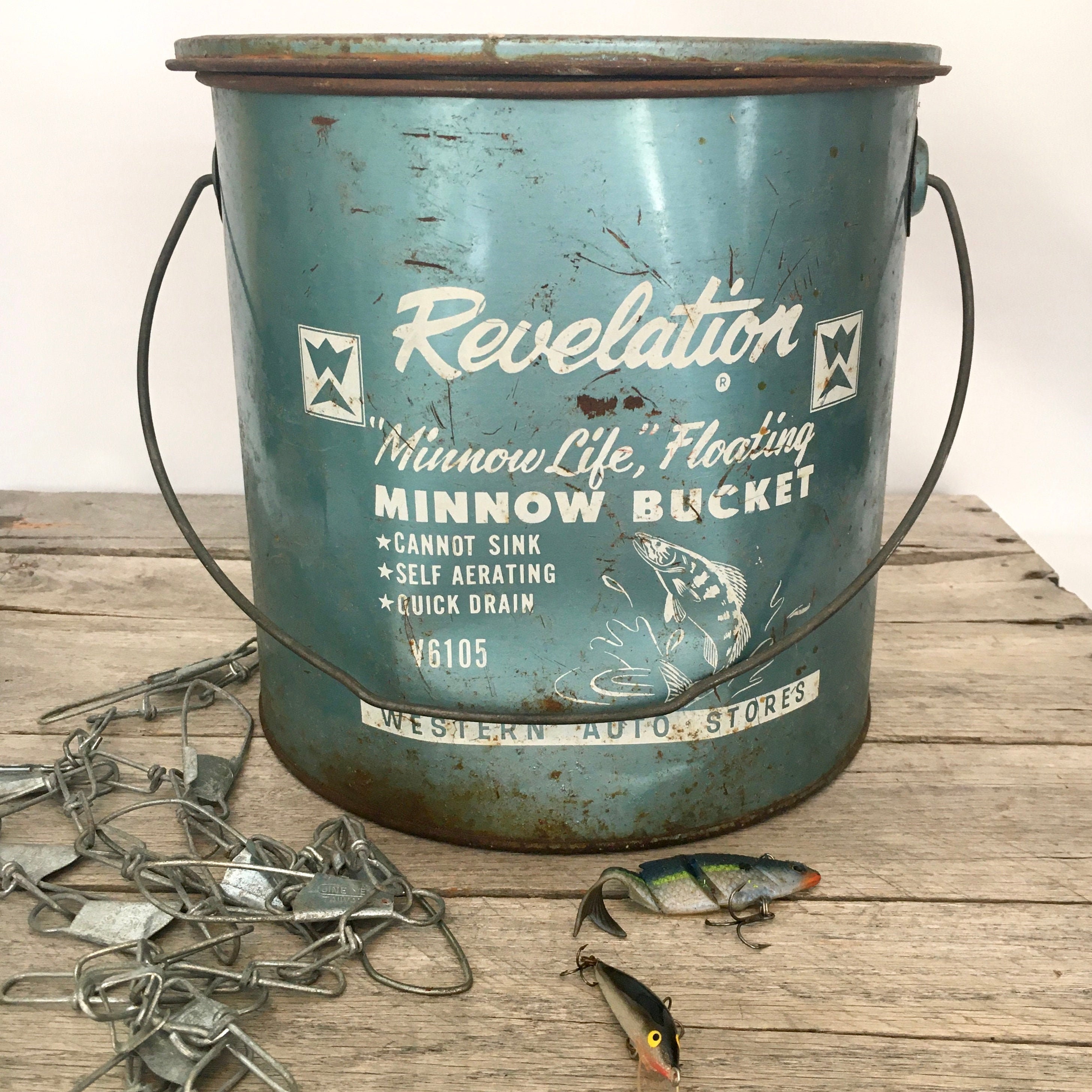 Vintage Revelation Minnow Life Floating Bucket / | Etsy