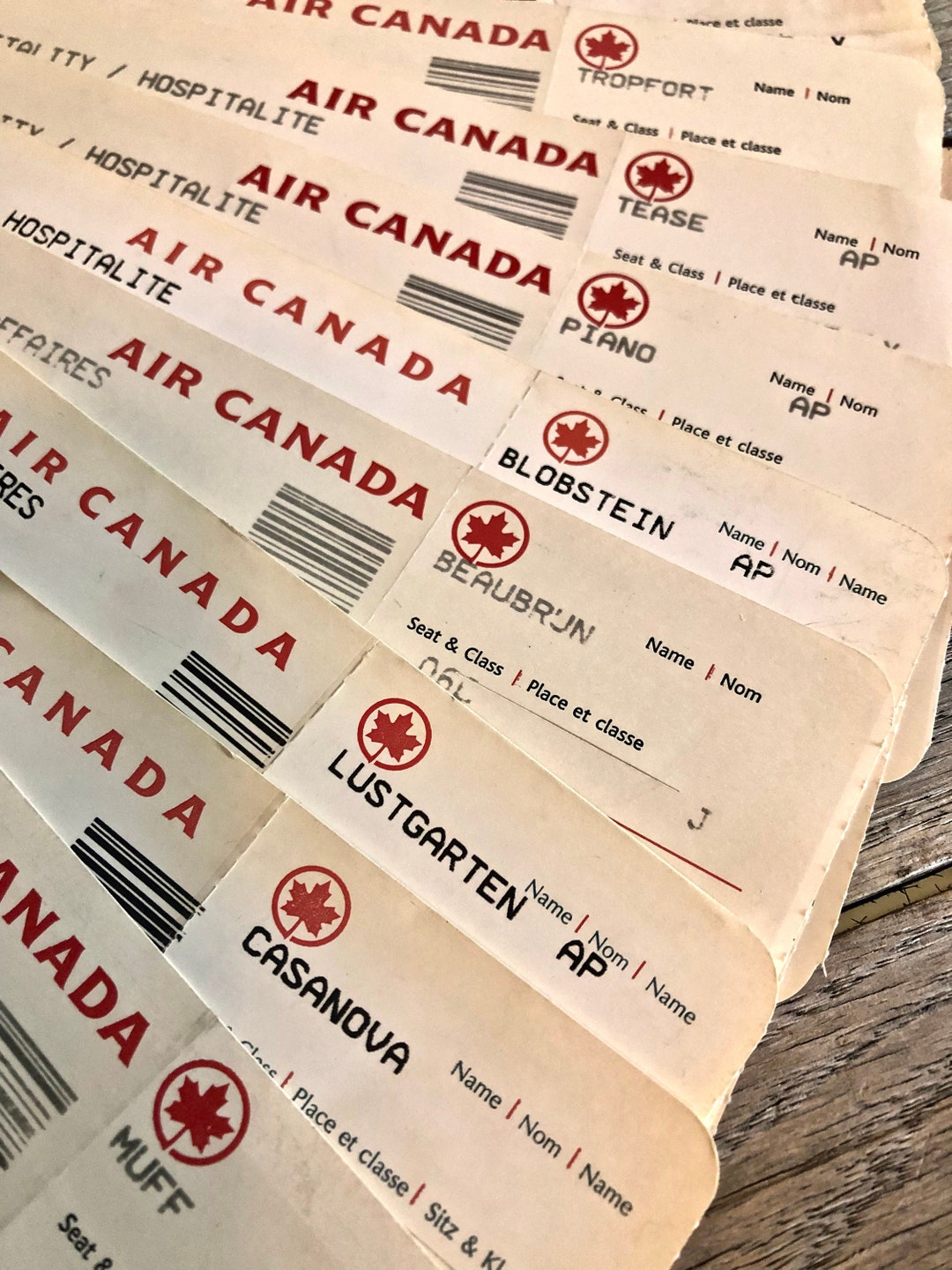 25 Retro Air Canada Montreal Boarding Passes / 1990 YUL Air Canada ...