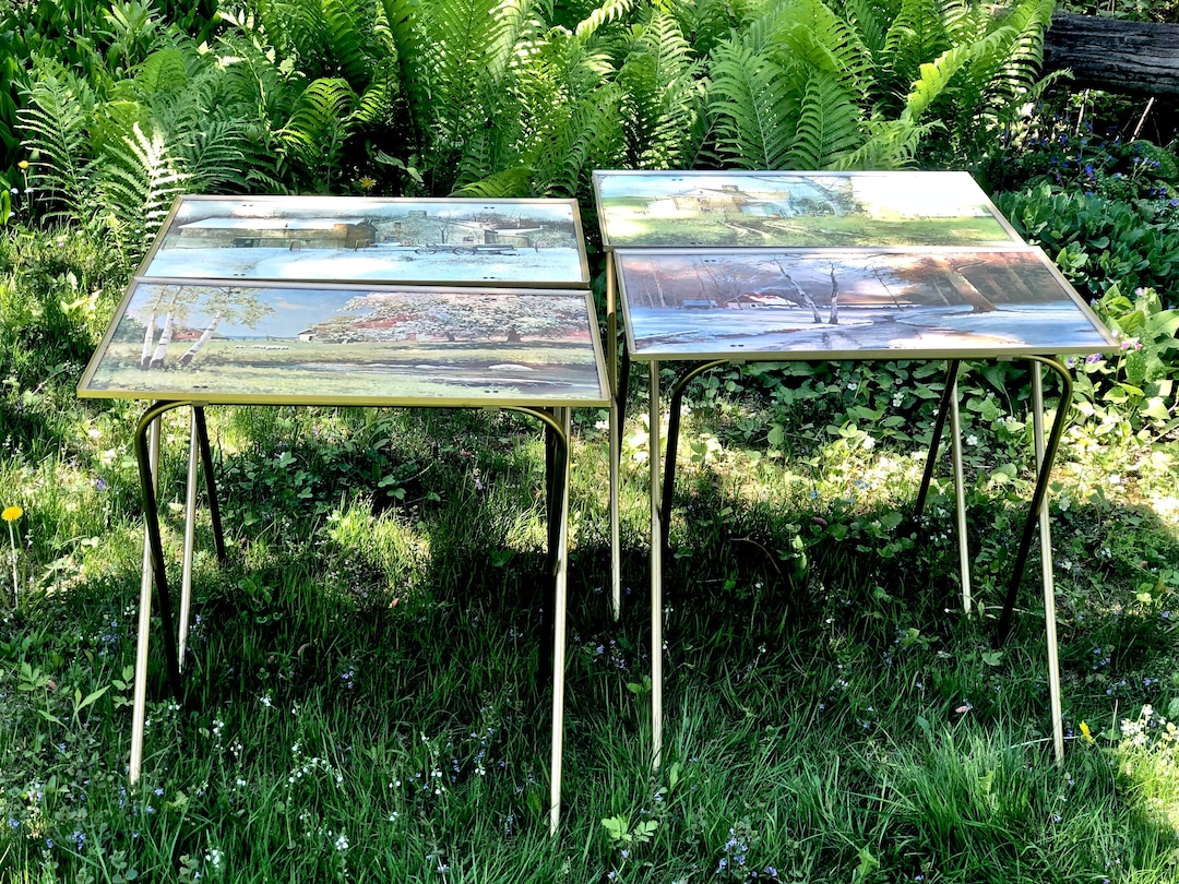 2 Mid Century Frank M Hamilton TV Tables / Grandma's Folding Tray ...