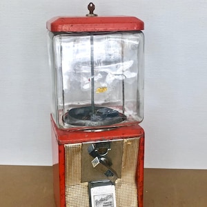 1960s Northwestern Model 60 Gumball Machine With Key / Red & Gold Coin ...
