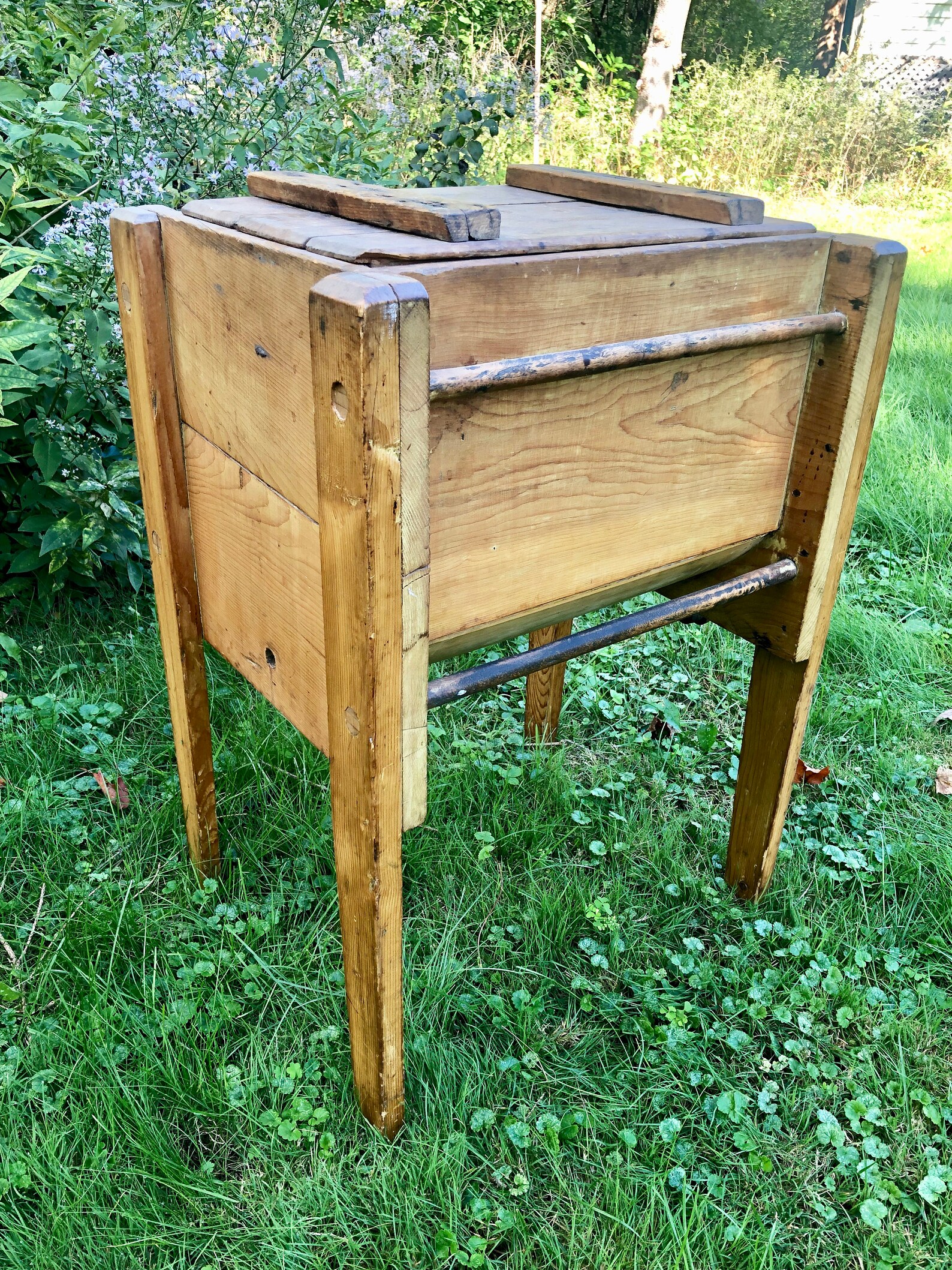 Antique French Canadian Butter Churn Side Table / Crank Wood Butter ...