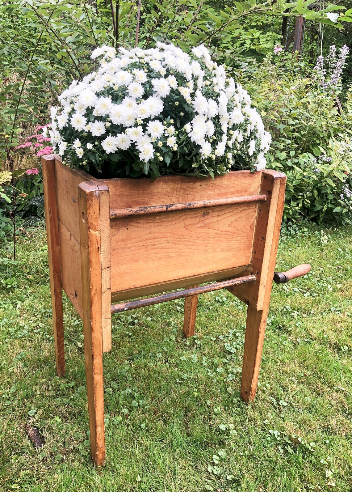 Antique French Canadian Butter Churn Side Table / Crank Wood Butter ...