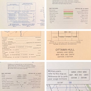 LARGE Original Vintage Military City Map of Ottawa & Hull / Historic ...