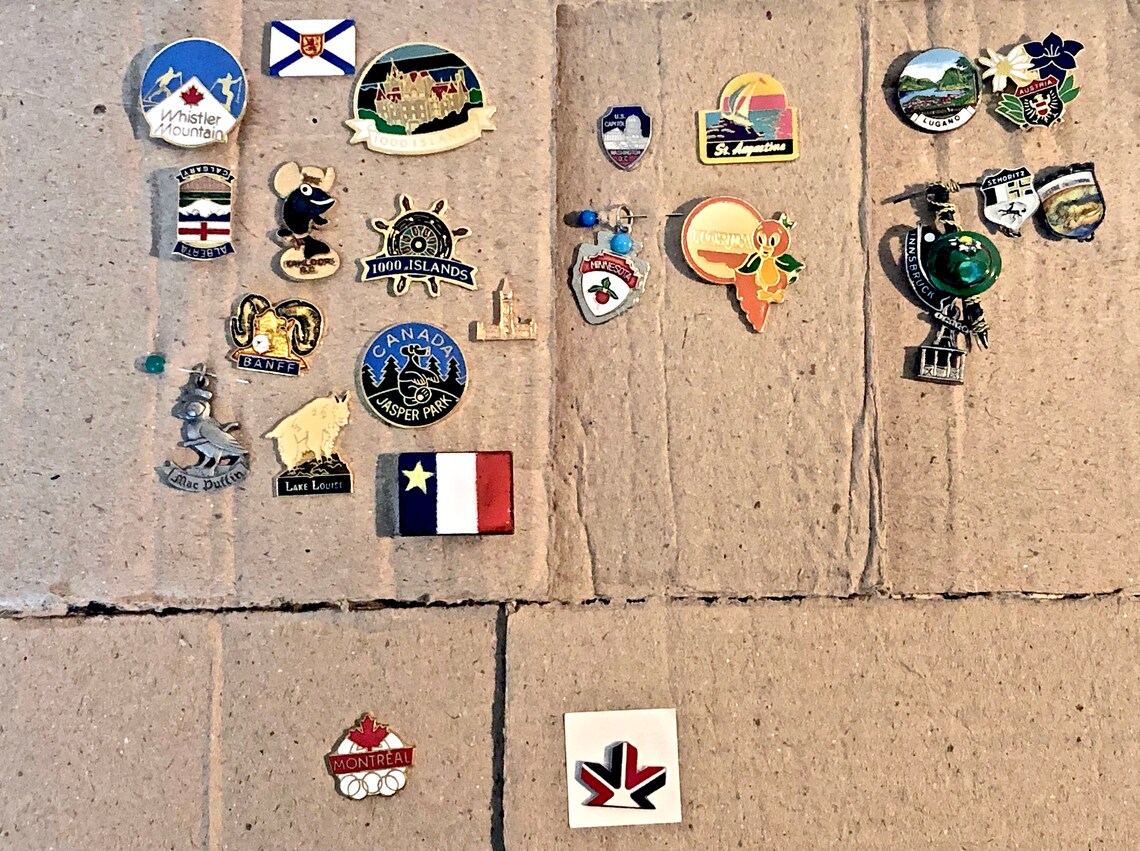 Souvenir Lapel Pins / Canadian, US & European Collectible Travel Pin ...