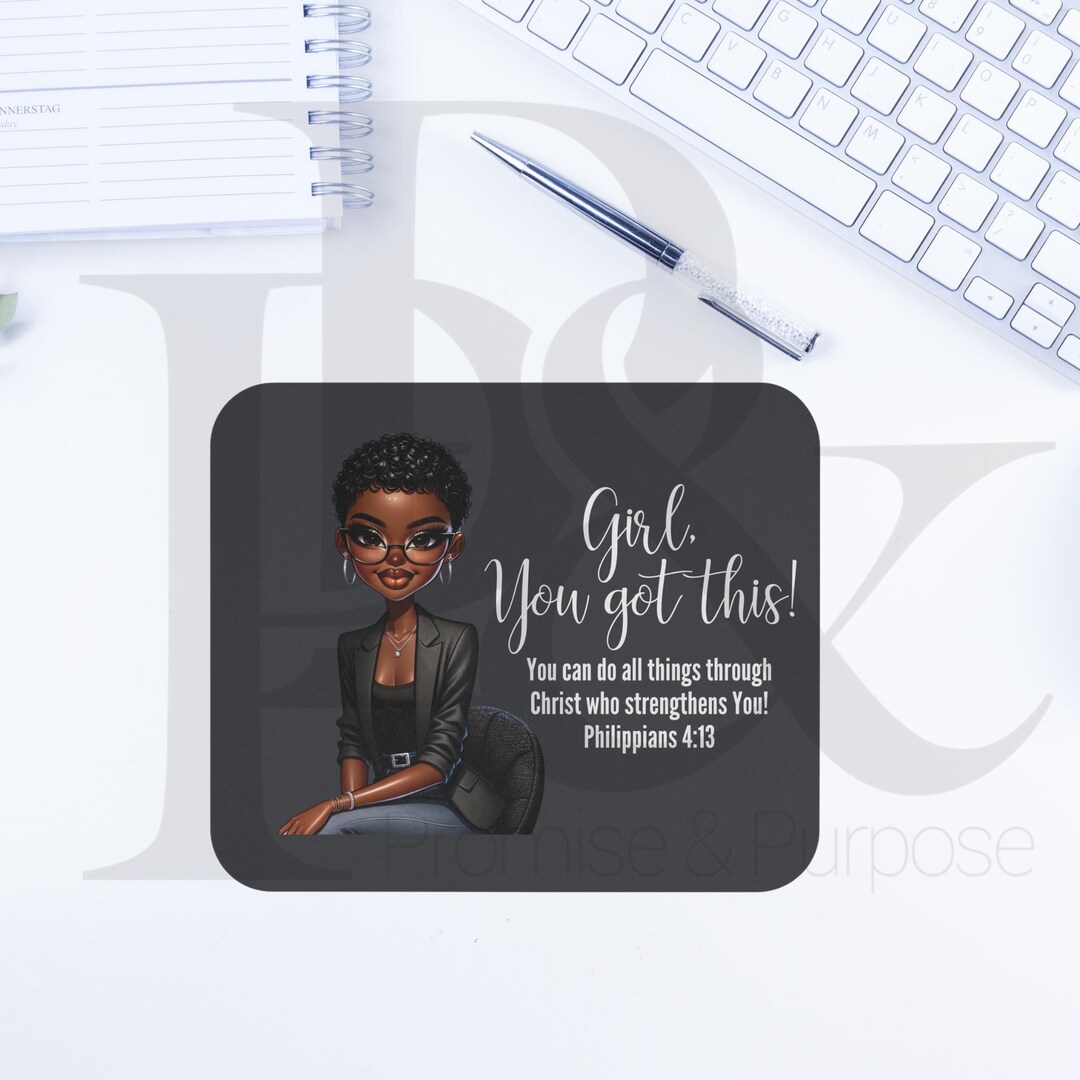 Girl You Got This Mouse Pad - Curly Pixie Gray Mouse Pad, Mouse Pads ...