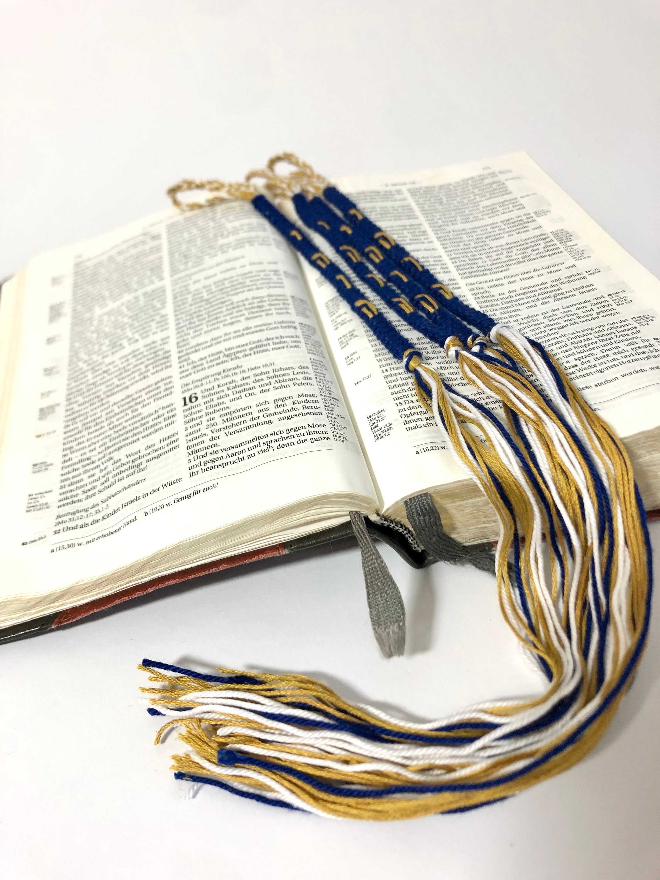 Tzitzit, Gold and Blue, Tassel, Tassels, Jewish Prayer Tassels, Gift ...